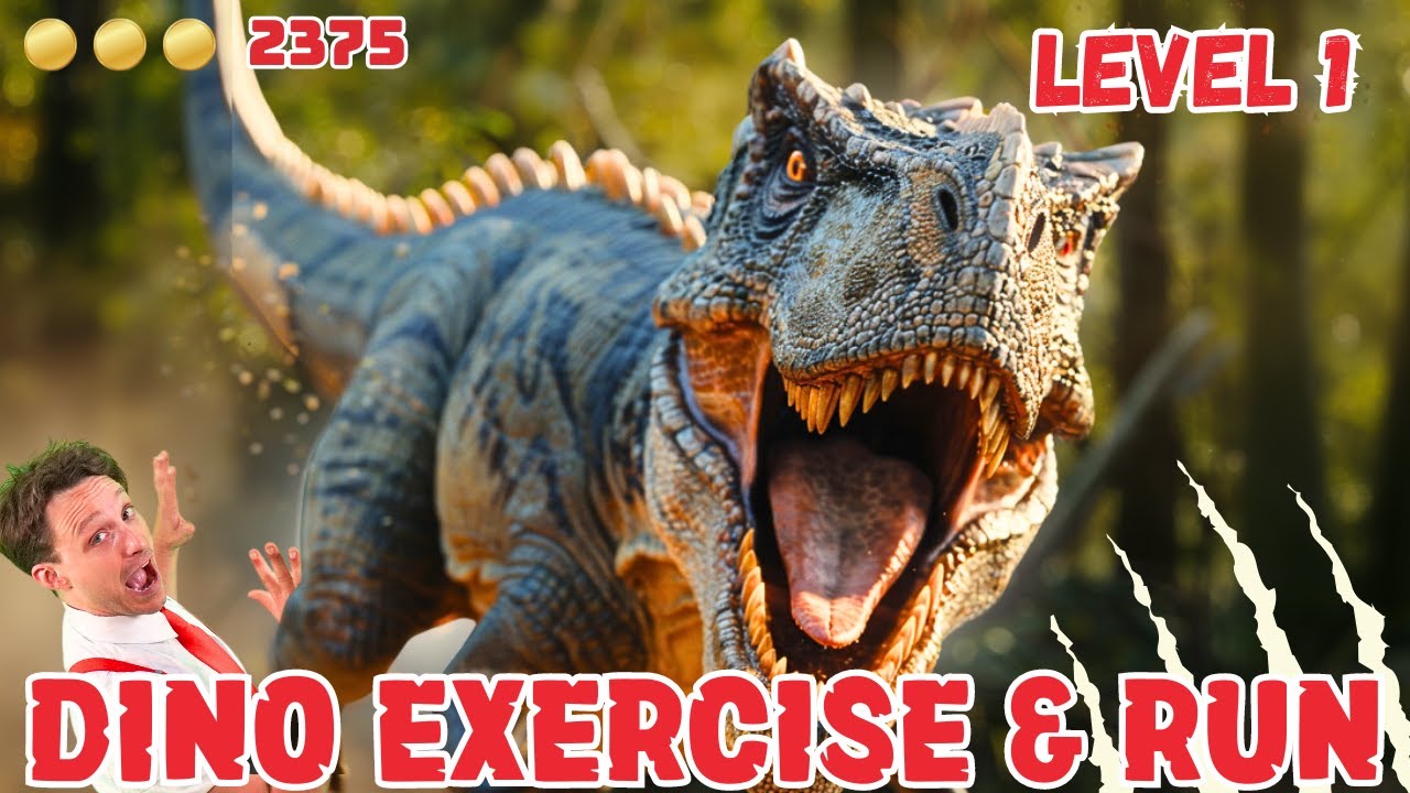 Dinosaur Brain Break Run | Jurassic Chase | Home PE Exercises & Workout ...